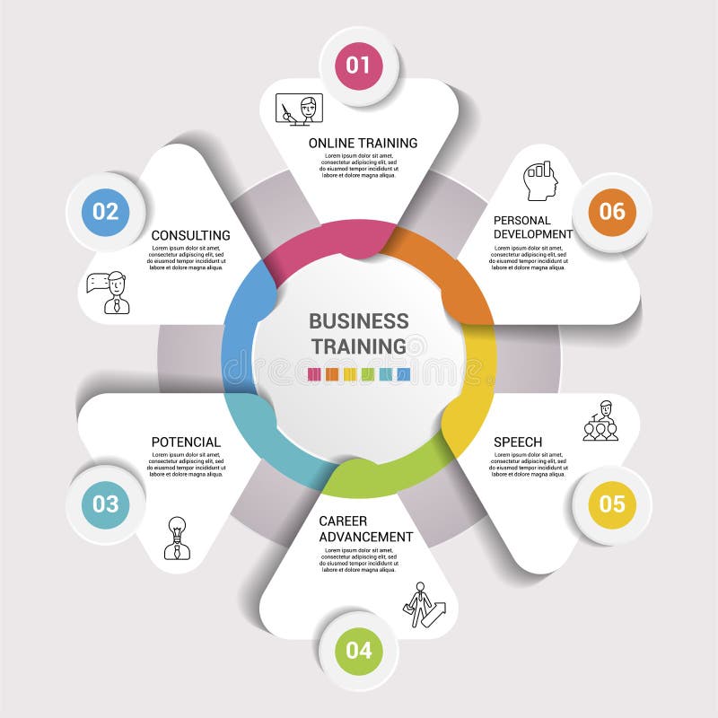 Infographic Team Building Template. Icons in Different Colors. Include ...