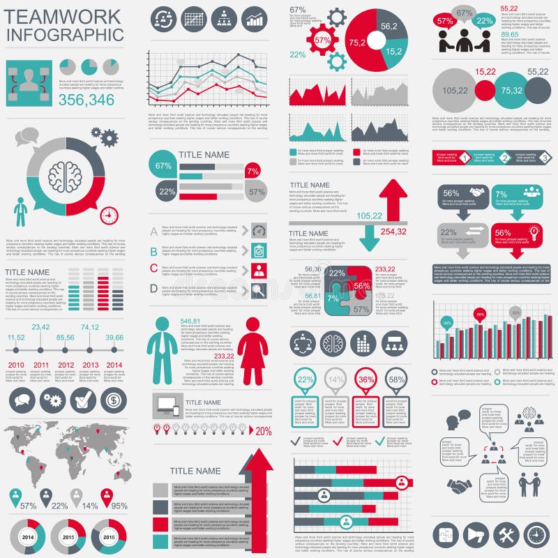 Infographic Teamwork Vector Design Template Stock Vector - Illustration ...