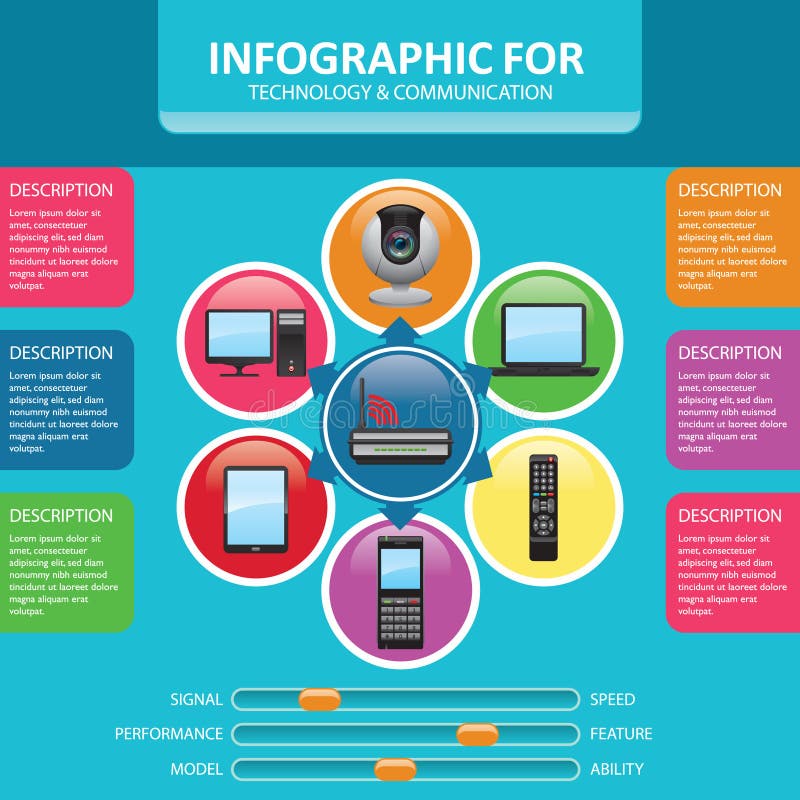 Infographic of Technology and Communication. Vector Illustration ...
