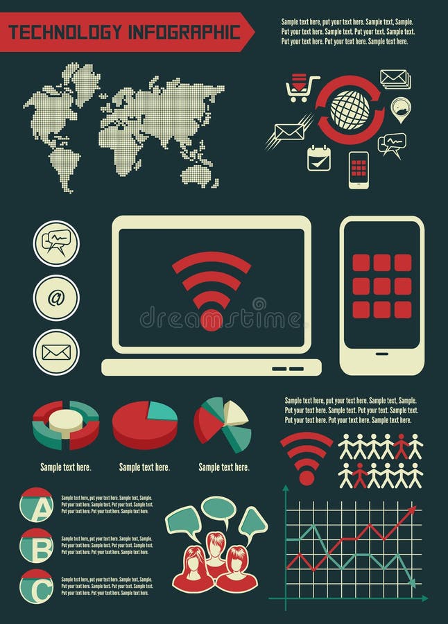 Infographic Technology Computer Set Stock Illustration - Illustration ...