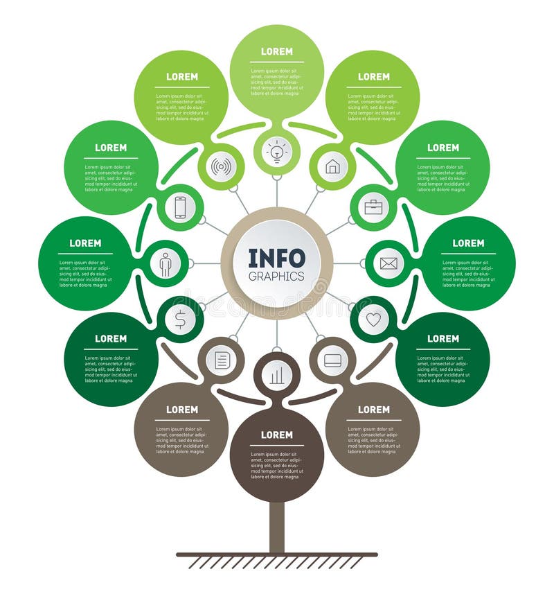 Infographic of Technology or Education Process with 12 Points. Template ...