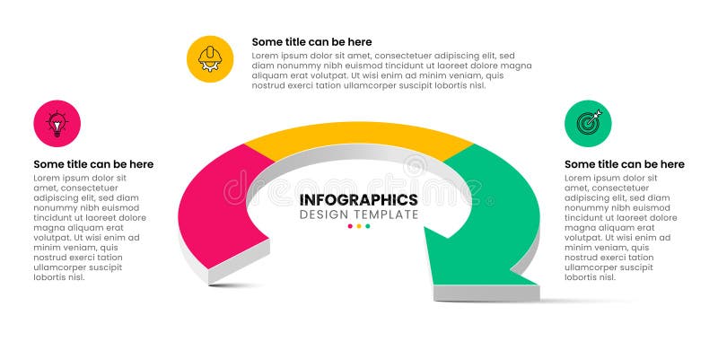 Infographic Template. 3d Arrow with 3 Steps Stock Vector - Illustration ...