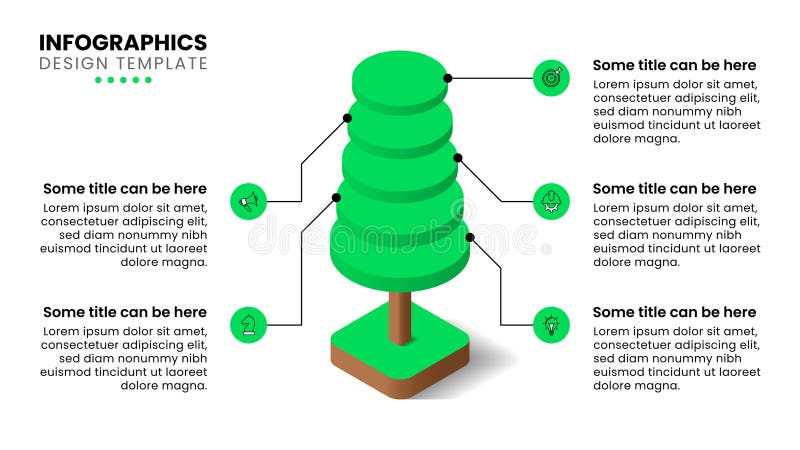 Infographic Template. Abstract Isometric Tree with 5 Steps Stock Vector ...