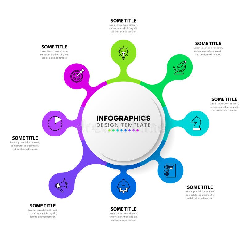 Infographic Template. Abstract Splash Circle with 8 Steps Stock Vector ...
