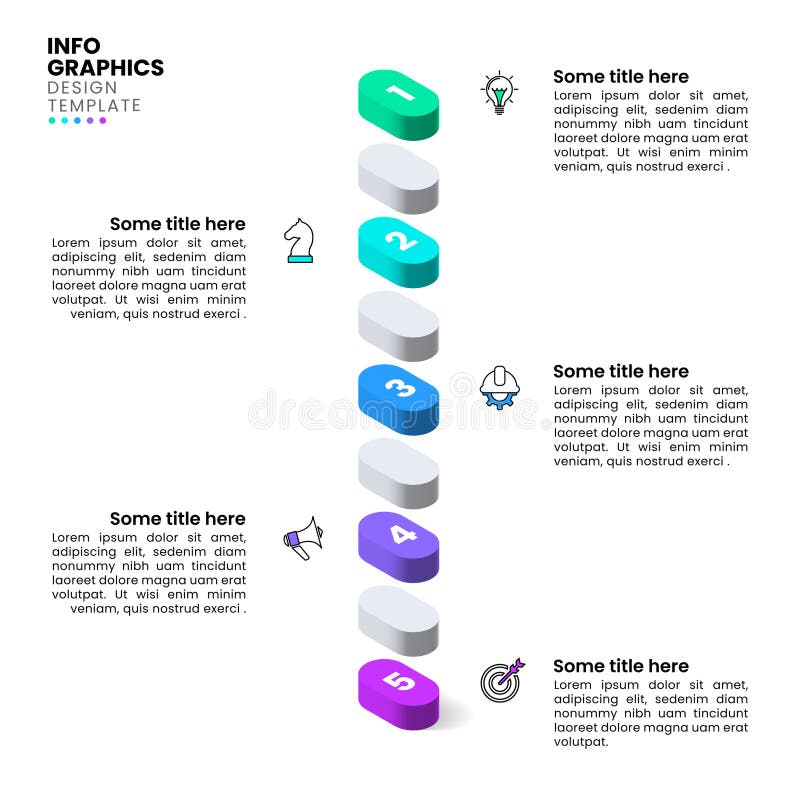 Infographic Template. Abstract Staircase with 5 Steps Stock Vector ...