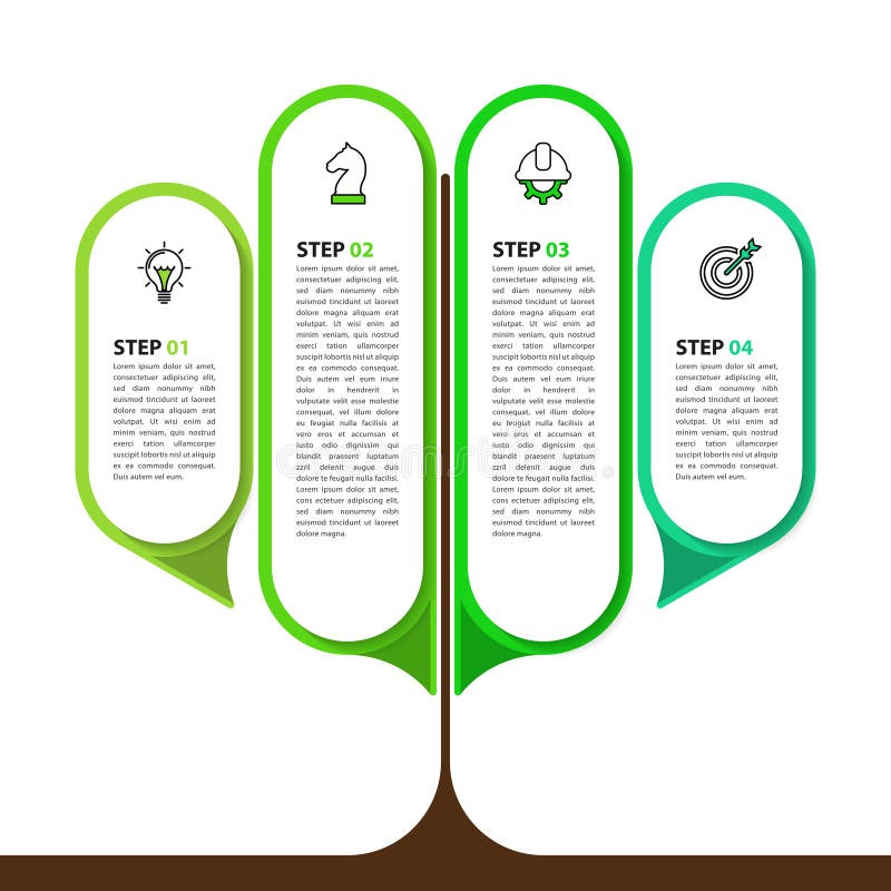 Infographic Template. Abstract Tree with 4 Steps and Icons Stock Vector ...