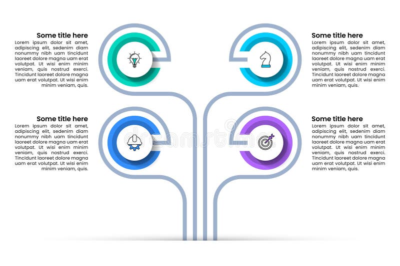 Infographic Template. Abstract Tree with 4 Steps Stock Vector ...