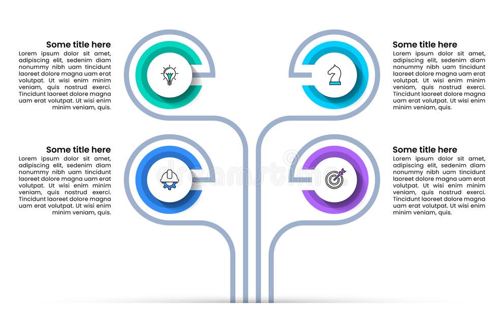 Infographic Template. Abstract Tree with 4 Steps Stock Vector ...