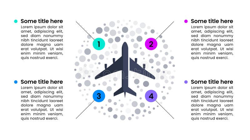 Infographic Template. Airplane with Numbers and 4 Steps Stock ...
