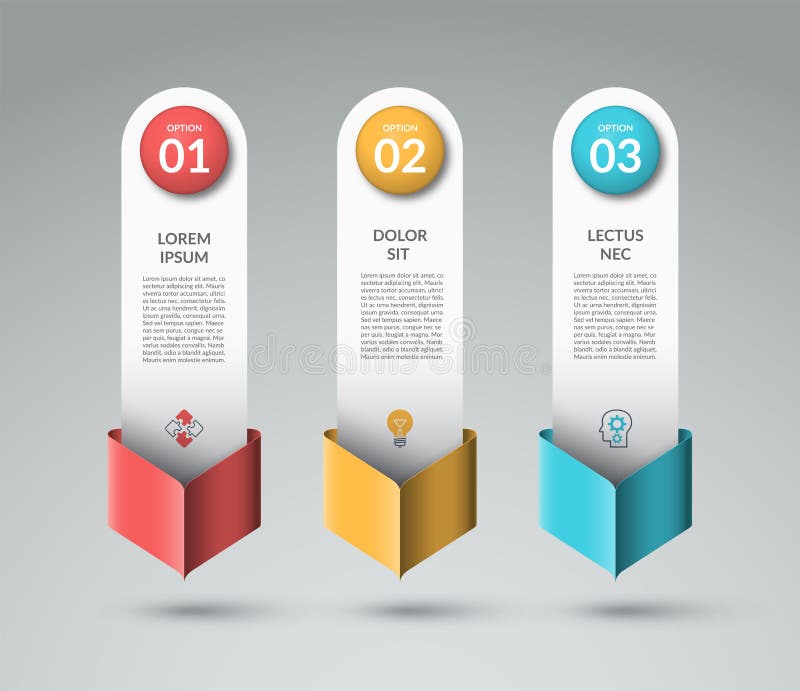 Infographic Template with 3 Arrows Pointing Down. Can Be Used for ...