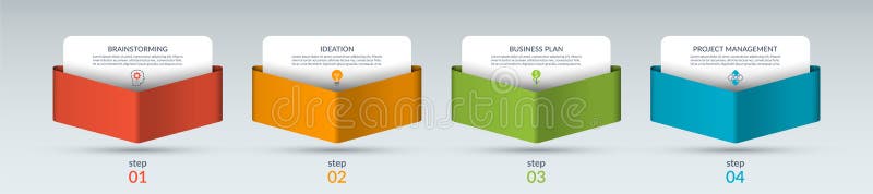 Infographic Template with 4 Arrows Pointing Down Stock Vector ...