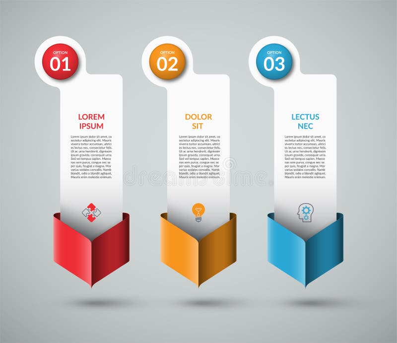 Infographic Template with 3 Arrows Pointing Down. Stock Vector ...