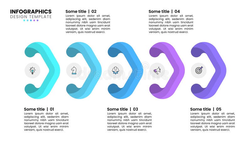 Infographic Template. 5 Arrows in a Row with Icons Stock Vector - Illustration of info, vector ...