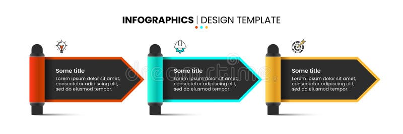 Infographic Template. 3 Arrows in a Row with Text Stock Vector ...