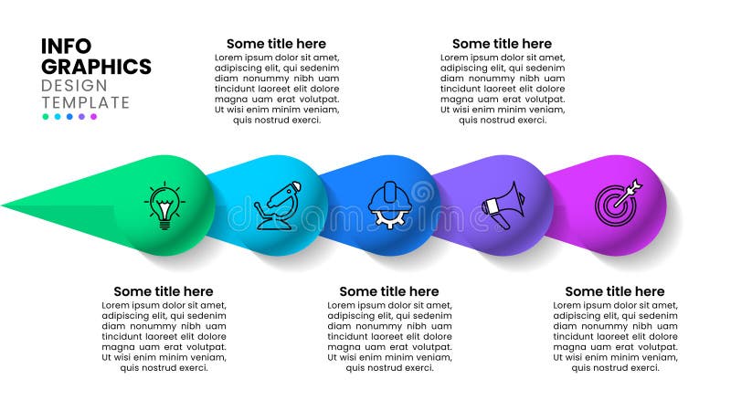 Infographic Template. 5 Balls with Icons in a Row Stock Vector ...