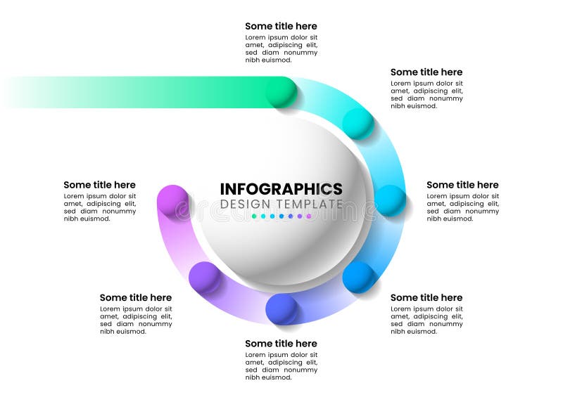 Infographic Template. 7 Balls with Line and Text Stock Illustration ...