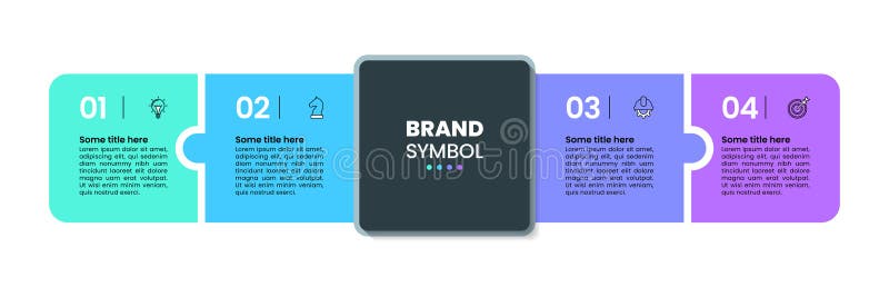Infographic Template. Banner with 4 Steps and Headline in the Middle ...