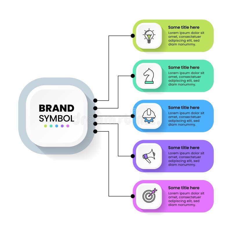 Infographic Template. 5 Banners Linked To the Title Stock Vector ...