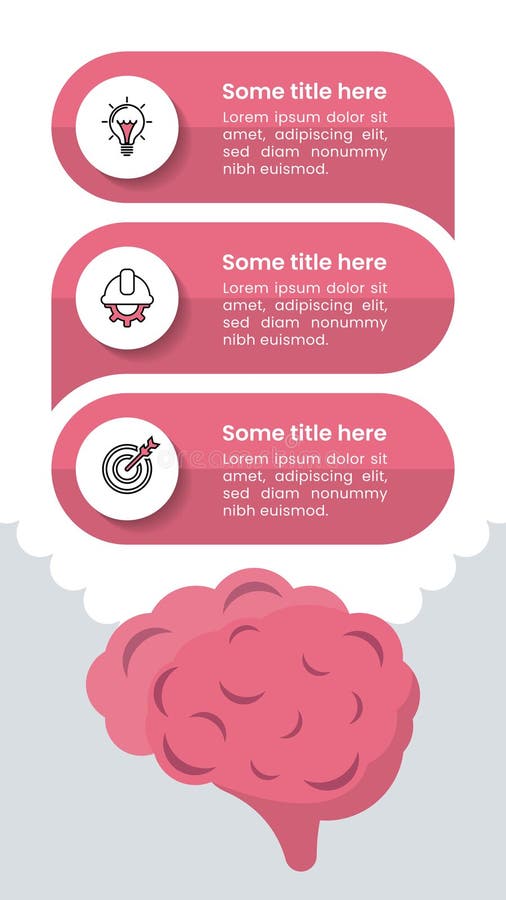 Infographic Template. Brain with 3 Banners and Icons Stock Vector ...