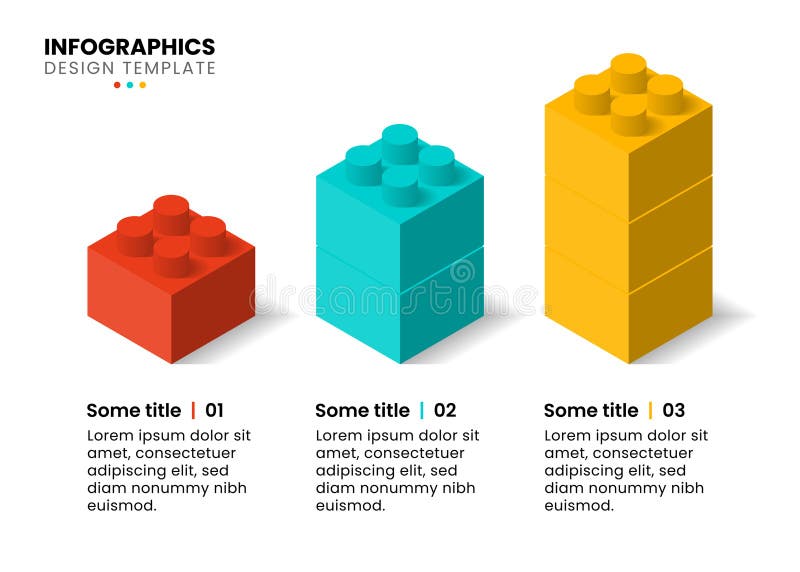 Infographic Template. 3 Building Blocks with Icons and Text Stock ...