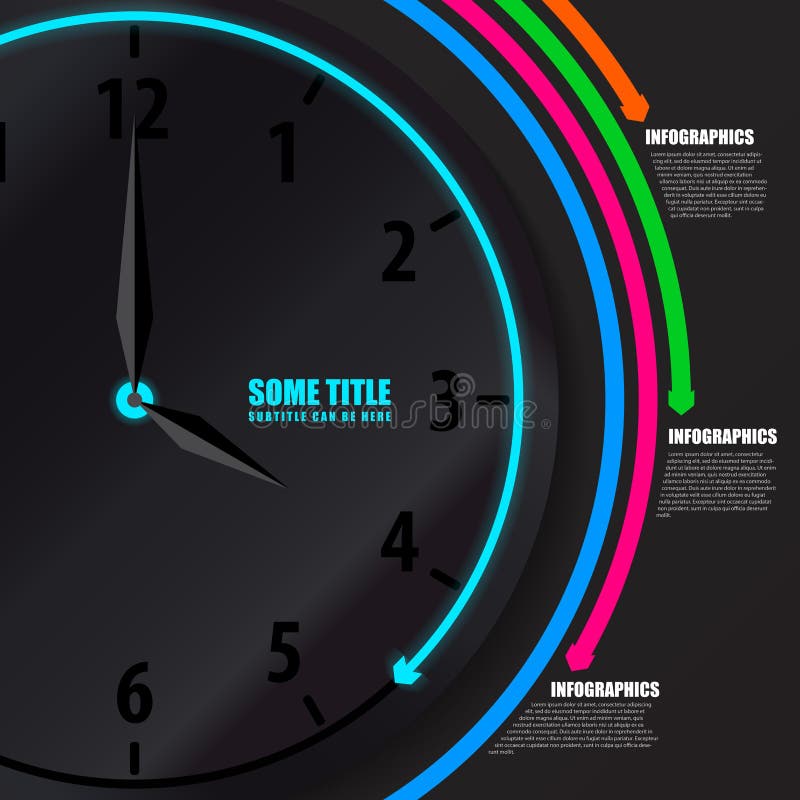 Infographic Template. Business Concept with Clock Stock Vector ...