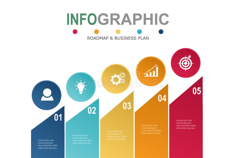 Infographic Template for Business. Five Steps Modern Timeline Diagram ...