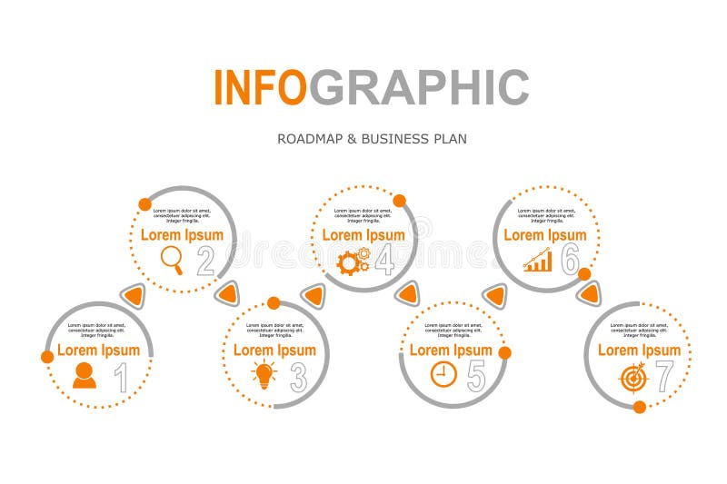 Infographic Template for Business Plan ,strategy, Roadmap. 7 Steps ...