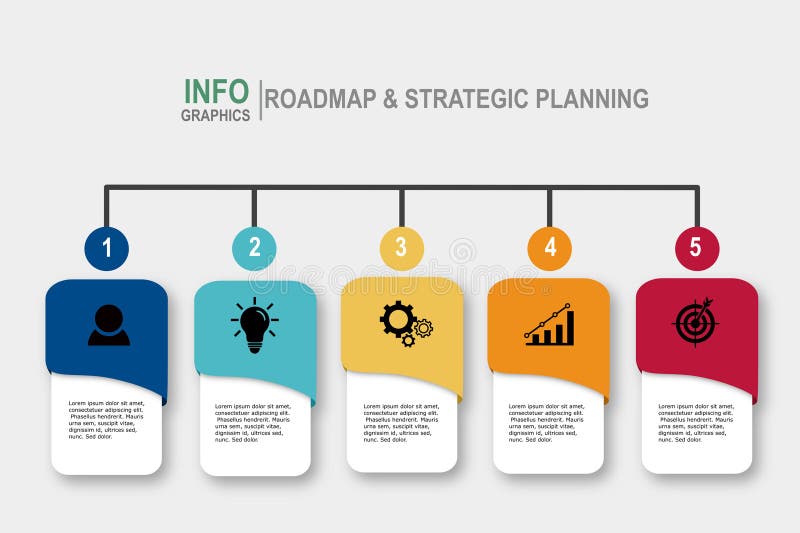 Infographic Template for Business Plan ,strategy, Roadmap. 5 Steps ...