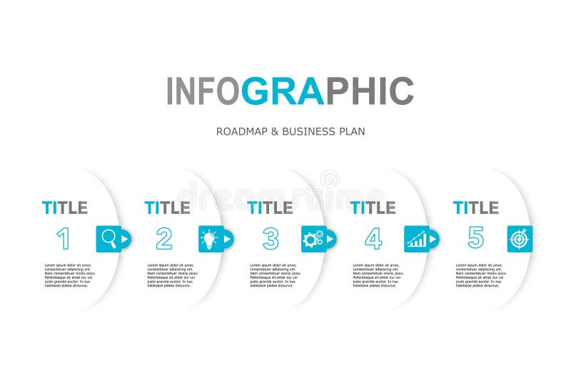 Infographic Template for Business Plan ,strategy, Roadmap. 5 Steps ...