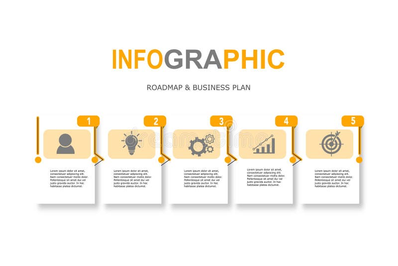 Infographic Template for Business Plan ,strategy, Roadmap. 5 Steps ...