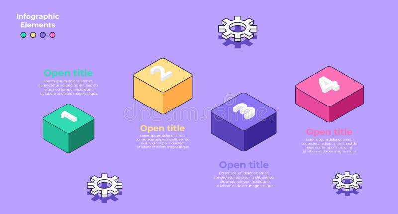 Infographic Template. Business Process Chart Infographics with 4 Step ...
