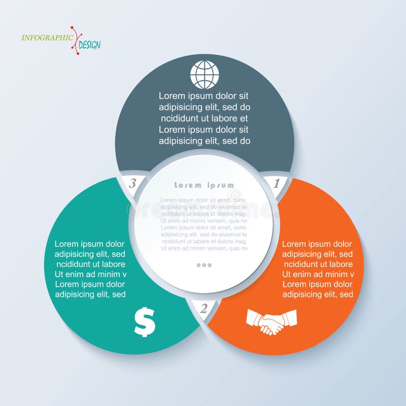 Infographic Business Template with 3 Segments and Circle. Stock Vector ...