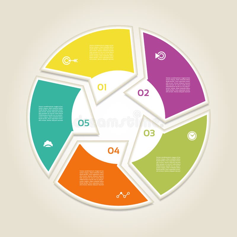 Infographic Template for Business. 5 Steps Cycling Diagram. Process ...
