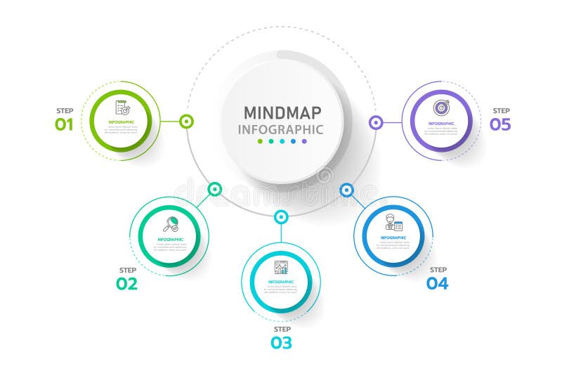 Infographic Template for Business. 5 Steps Modern Mindmap Diagram with ...
