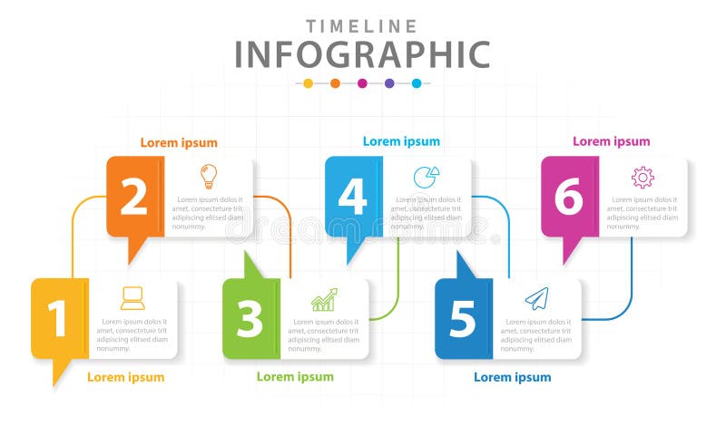 Infographic 6 Steps Modern Timeline Diagram with Line Graph ... Infographic 6 Steps Modern Timeline Diagram with Line Graph ...