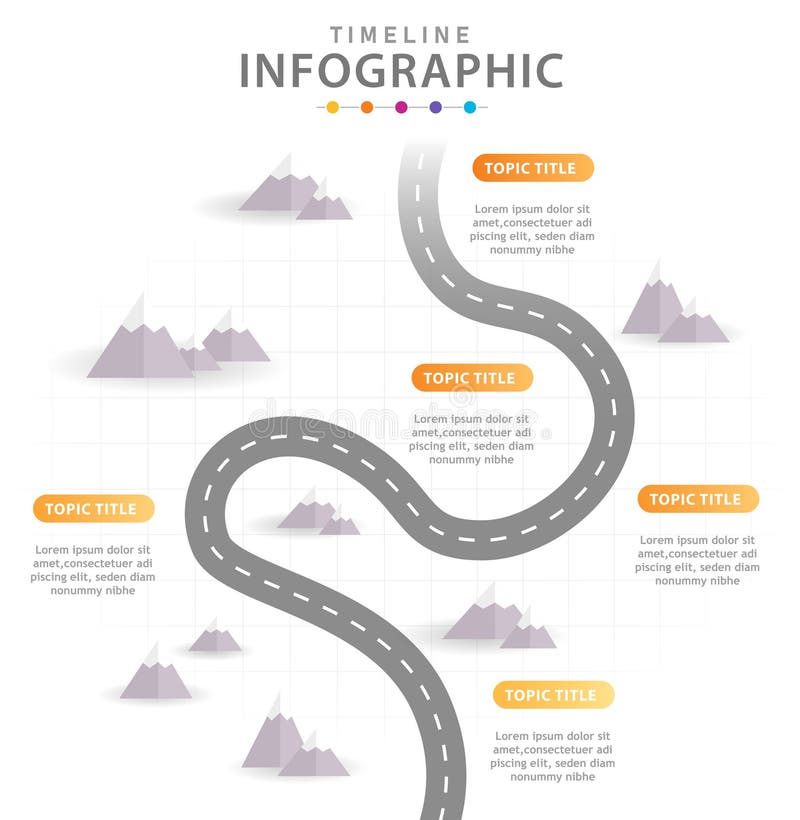 Infographic 6 Steps Modern Timeline Diagram with Mountains ...