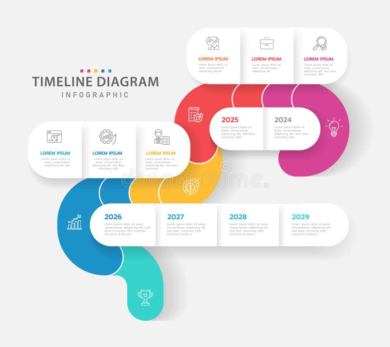 Infographic 5-6 Steps Modern Timeline Diagram with Roadmap and Rounded ...