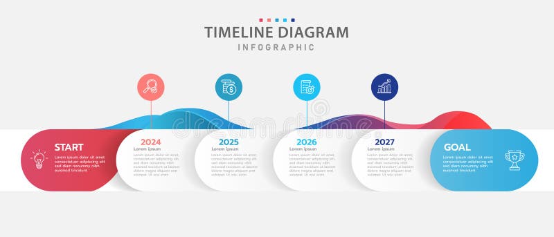 Infographic 6 Steps Modern Timeline Diagram with Roadmap and Rounded ...