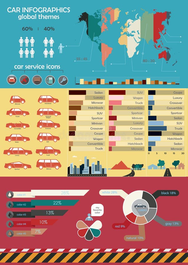 Infographic Template Car Theme Stock Vector - Illustration of modern ...