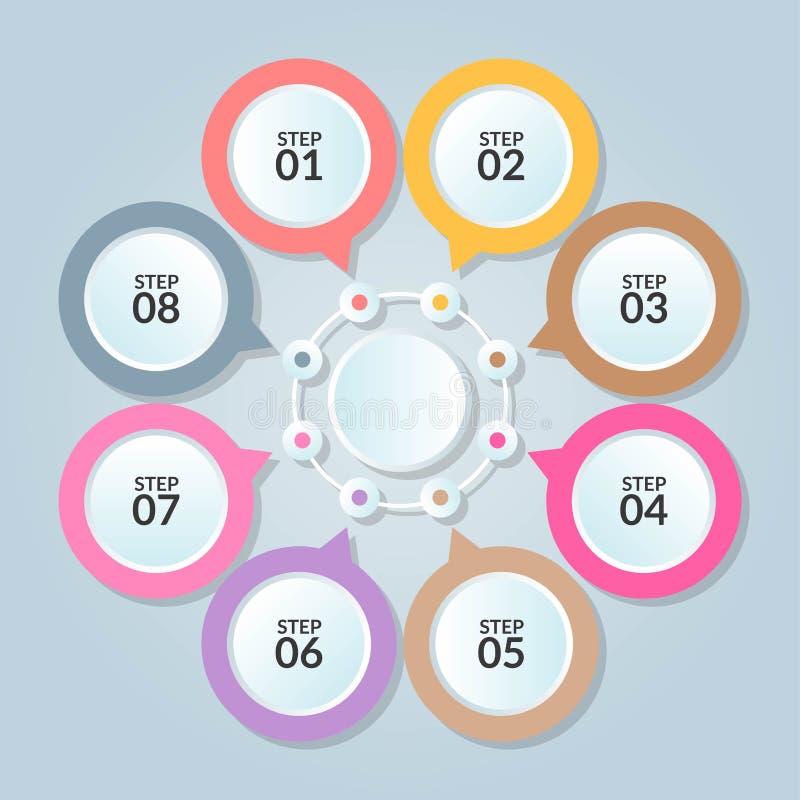 Infographic Template of Circle Connection for Use in Workflow Di Stock ...