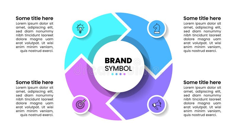 Infographic Template. Circle in Loop with Arrows and 4 Steps Stock ...