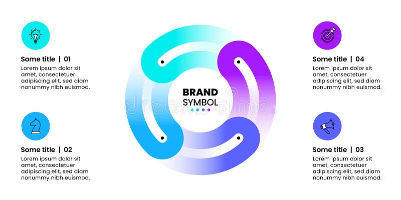 Infographic Template. Circle in a Loop with 4 Steps Stock Vector ...