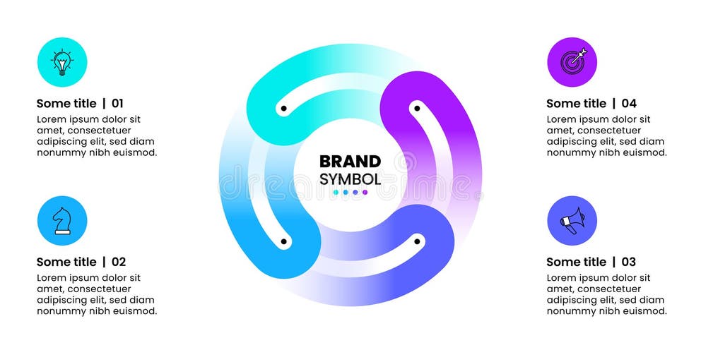Infographic Template. Circle in a Loop with 4 Steps Stock Vector ...