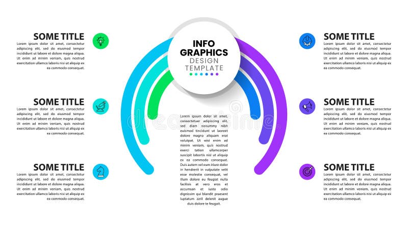 Infographic Template. Circle with 6 Steps and Icons Stock Illustration ...
