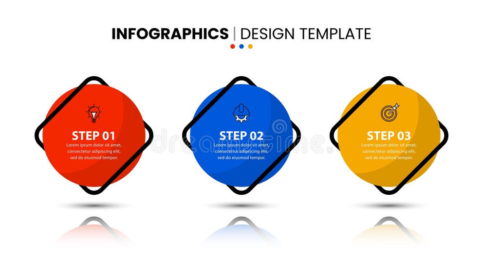 Infographic Template. 3 Circles with Frames and Icons Stock Vector ...