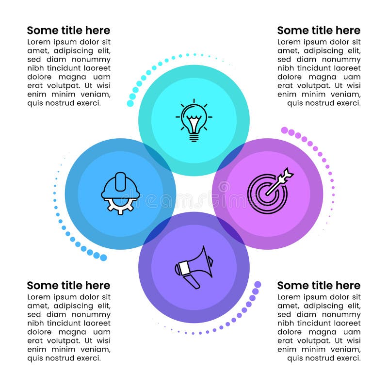 Infographic Template. 4 Circles in a Loop with Icons Stock Vector ...