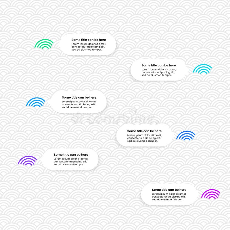 Infographic Template. Cloud Texture with 6 Distinct Elements and Text ...