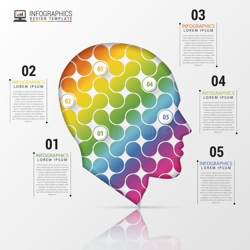 Infographic Template with Colorful Head. Modern Concept. Vector ...