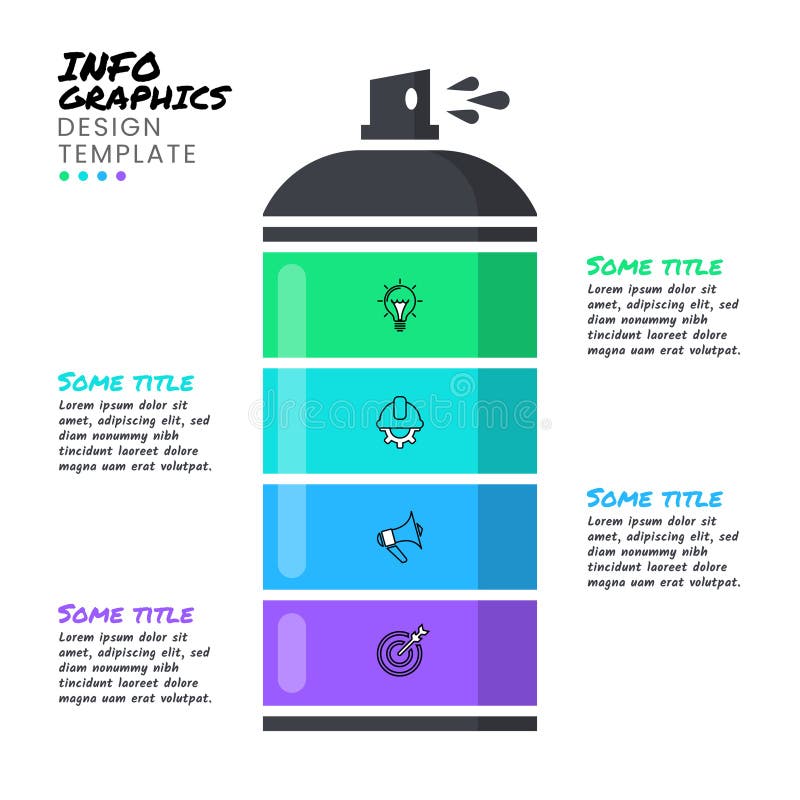 Infographic Template. Coloring Spray with 4 Steps Stock Illustration ...