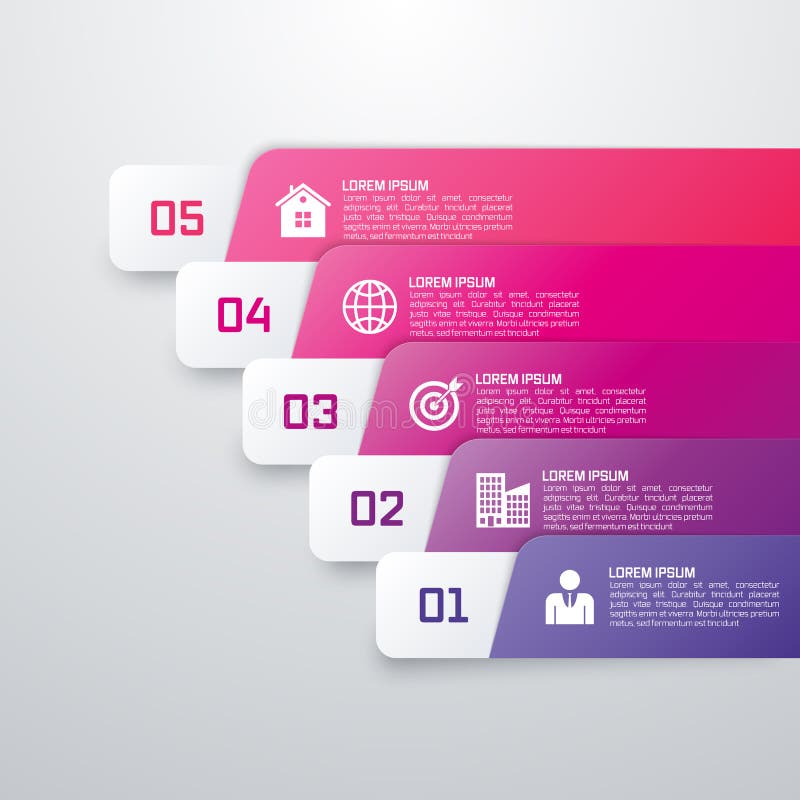 Infographic Template from Colourful Strips Stock Vector - Illustration ...